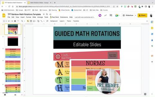 Cool Tones Guided Math Rotations Template | Editable Math Stations
