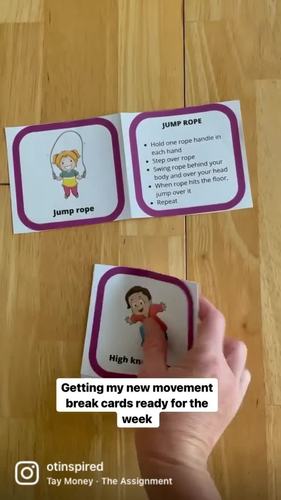Movement Break Cards for Kids for Occupational Therapy/ ASD/ ADHD/SPED