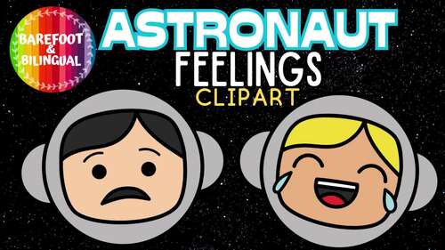 Astronaut Kids Clipart Feelings and Emotions - SEL Outer Space Clipart