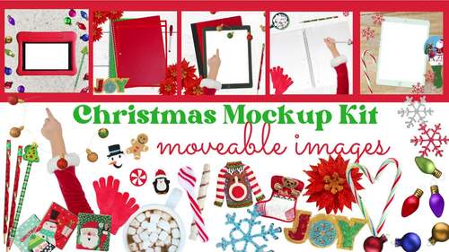 Christmas Mockup Scene Scene Creator Kit with Moveable Pieces ...