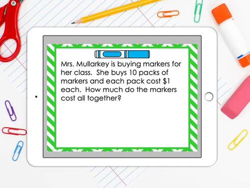 Back to School Math Task Cards | DIGITAL | Math Centers Problem Solving