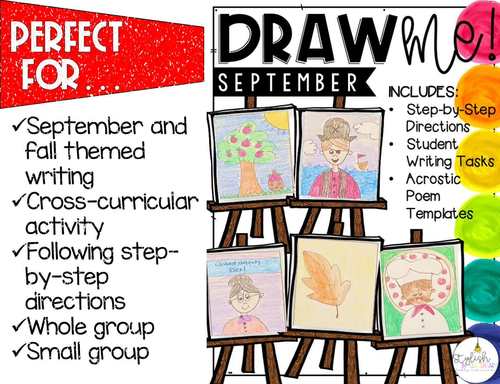 Draw Me September | Seasonal Directed Drawings by Stylish In Elementary
