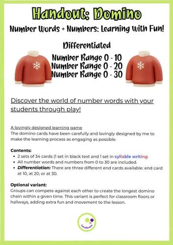 Winter-Themed Numbers Domino Game: Fun Learning for Elementary and ESL ...