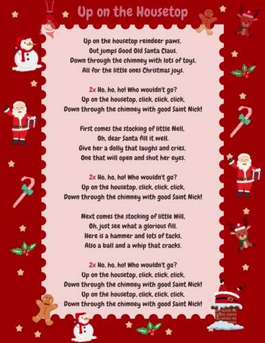 Christmas Carol Lyrics Printable | 5 Songs by The Digivita | TPT