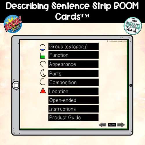 Describing Sentence Strips BOOM Cards™️ -Open ended companion | TPT