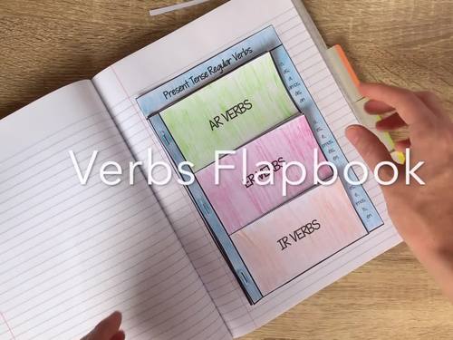 Spanish Interactive Notebook Verbs Flapbook (Regular Present Tense)