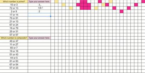 Prime and Composite Numbers Winter Digital Pixel Art - 4th Grade Math ...