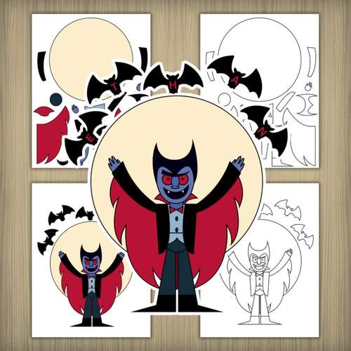 Vampire Name Craft Activity | Halloween Cut and Paste Craft for Kids ...