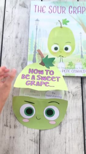 The Sour Grape Book Craft: How to Be a Sweet Grape SEL ELA Activity