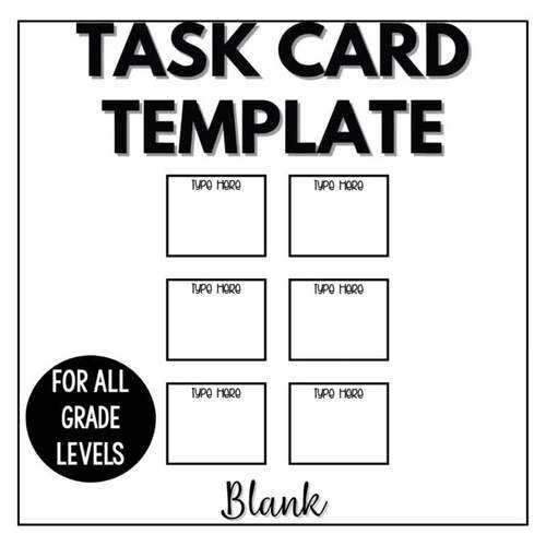 Task Card Template by Jillian Fernandez | TPT