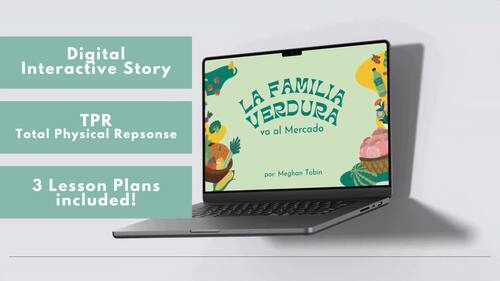 Spanish Unit Bundle – La Familia Verdura va al Mercado Projectable Story