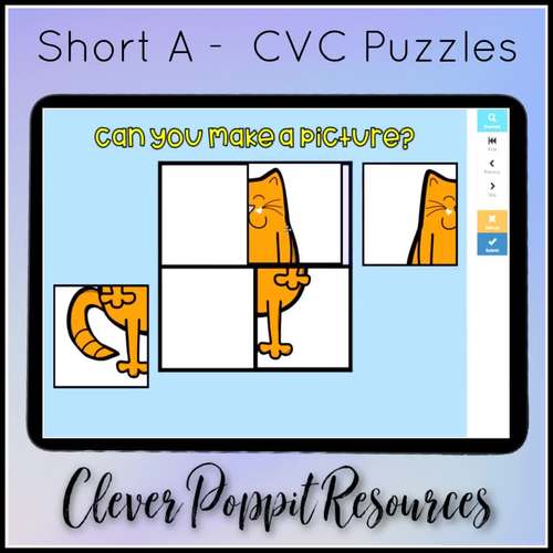 BOOM CARDS - Phonics - CVC Puzzles and Word Match - Short A | TpT