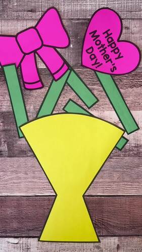 Mother's Day Flower Bouquet | Mother's Day Craft Writing Activity ...