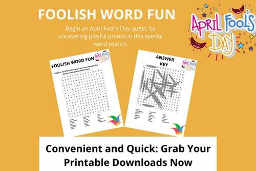 April Fool's Day Word Search- April Fool's Word Carnival | TPT