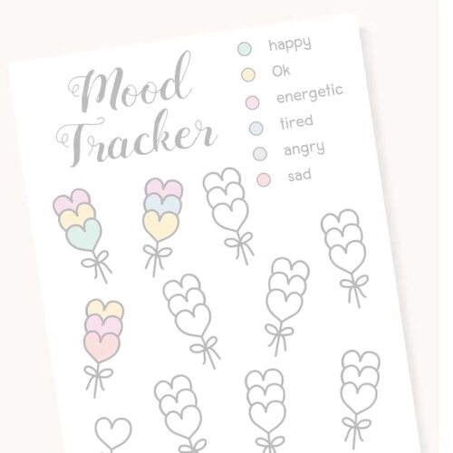 Heart Candy Mood Tracker. Journal Daily Weekly and Monthly Mood Trackers.