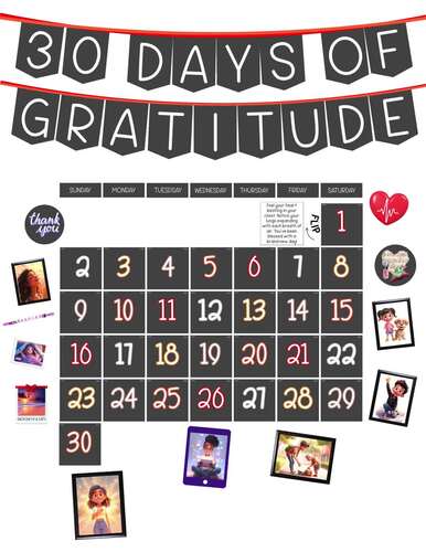 30 DAYS OF GRATITUDE THANKSGIVING BULLETIN BOARD KIT by Megan and the ...