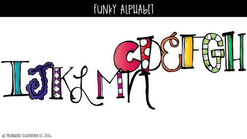 Funky Alphabet clip art, letters, numbers COMBO PACK by Melonheadz Clipart