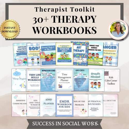 Teen & Kids therapy mega worksheet bundle Kids Teen Life Skills therapy ...