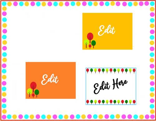 Tree Theme Printable Table, Team and Group Numbers, Editable Table Signs