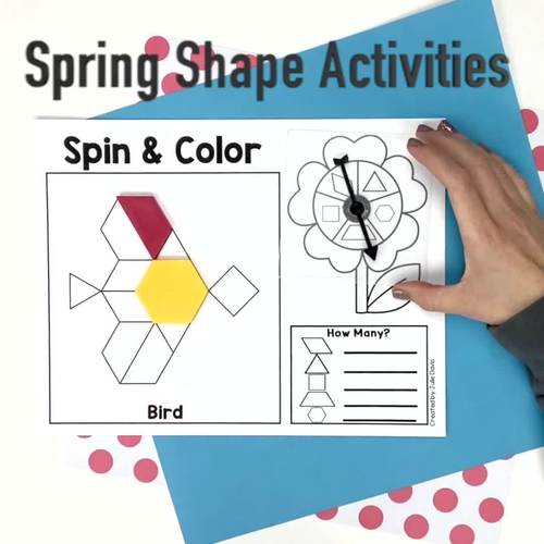 Spring Pattern Blocks April Math Games - Kindergarten Math Counting Centers