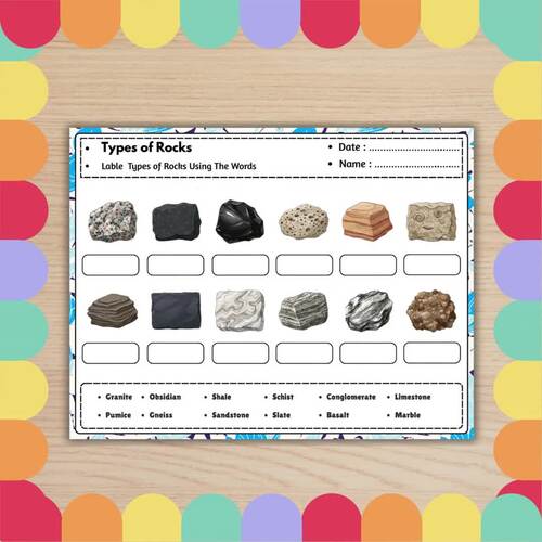 Types of Rocks Worksheets | Science & Nature Activities | Earth Activity