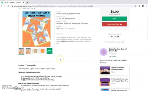 ONLINE LEARNING::Energy Pyramids and Food Chains INTERACTIVE | TpT