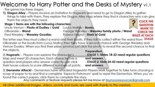 Harry Potter and the Desks of Mystery Customizable PowerPoint Template