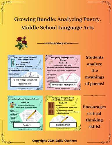 Growing Bundle: Poem Analysis (Middle School Poetry Packets) | TPT