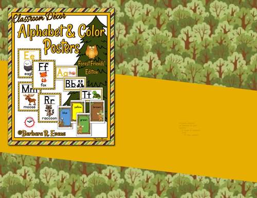 ALPHABET and COLOR POSTERS Forest Camping Theme Classroom Decor Anchor ...