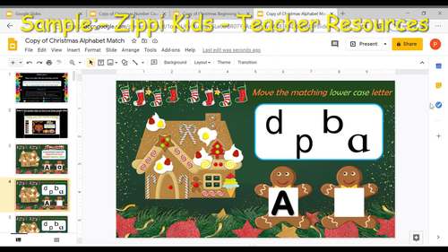 Christmas Alphabet Match | Gingerbread Man – 52 Google Slides ...