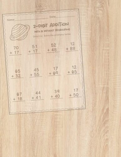 Back to School 2 Digit Addition Within 100 With & Without Regrouping ...