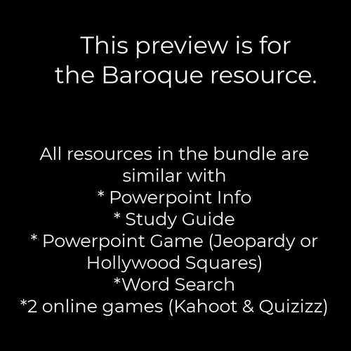 Bundle - Renaissance, Baroque, Classical & Romantic Music Units | TpT