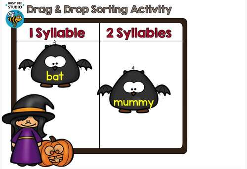 HOW MANY SYLLABLES COUNTING BOOM CARDS DAY AFTER HALLOWEEN PHONICS ...