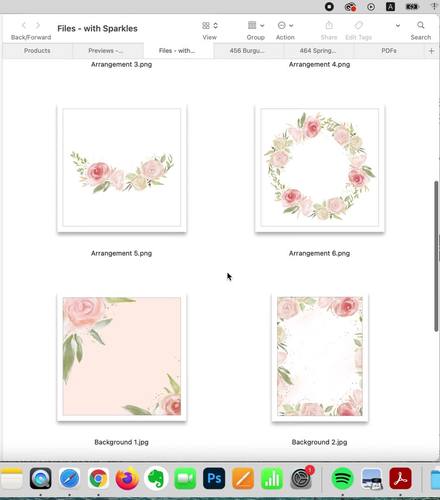 Pink Gold Watercolor Floral Wreath Clipart Border Frame Classroom Decor PNG