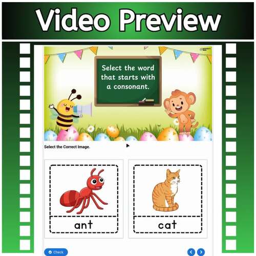 Consonants and Vowels: Pick the Correct Word Digital Resources | TPT