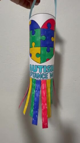 Autism Awareness Windsock Craft, Autism Acceptance Coloring Printable ...
