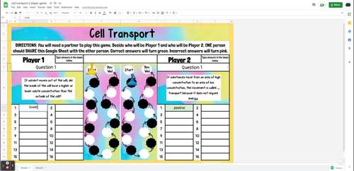 Cell Transport 2 player digital game by JayZee | TPT