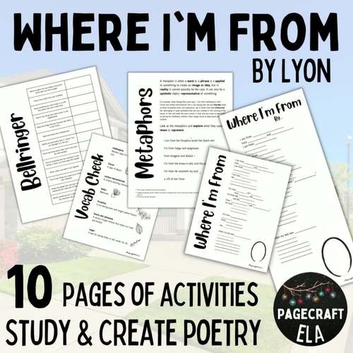 Where I'm From | Poetry Study and Writing Task | Exploring Metaphors