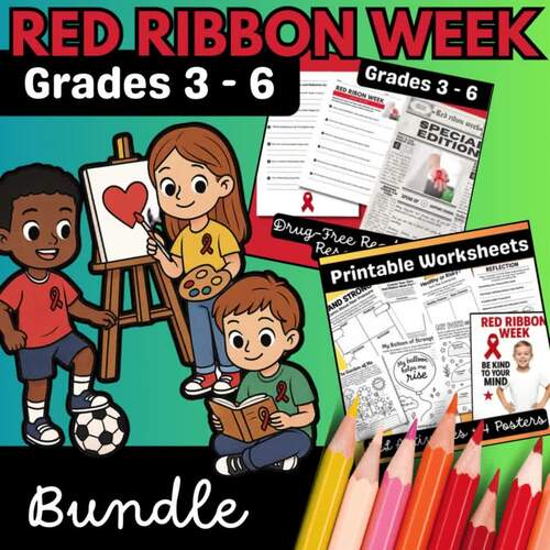 Red Ribbon Week SEL Bundle | Reading Passages, Writing Prompts Grades 3 ...