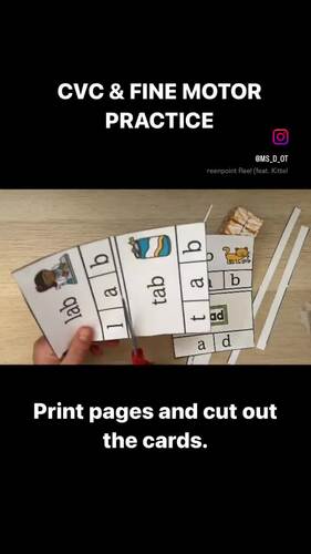 CVC Short Vowel Words Clothespin Activity by Ms Ds OT | TPT