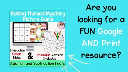 Addition and Subtraction Facts Mystery Digital and Printable Game ...