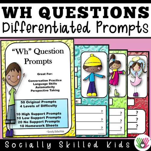 "WH" Question Prompts | Differentiated | High Color | Distance Learning