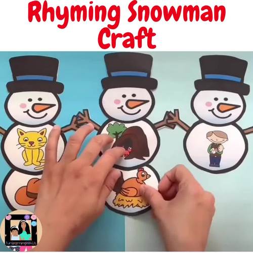 Winter Activity Snowman Rhyming | Winter Kindergarten Center Craft