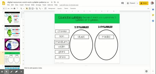 Digital Word Work Syllable Types Bundle by SkatingThroughLiteracy