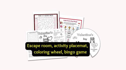 Valentine’s Day Activity Bundle, 4 Sunday School Lessons, Escape Room ...