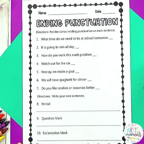 Grammar Practice Pages NO PREP by Write Moments | TPT
