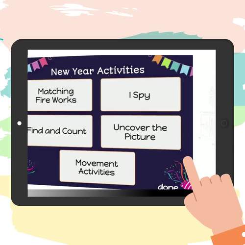 New Years 2021 Activity BOOM CARDS Distance Learning by Teacher Janelle OT
