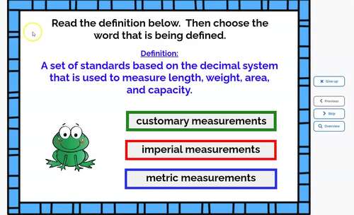 Metric Units of Measurement Vocabulary BOOM Cards by CarolJ Creations
