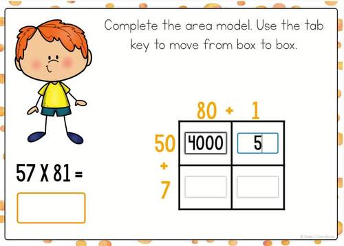 1 and 2-Digit Area Model Multiplication Activity Bundle - 4th Grade ...
