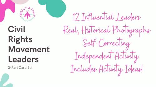 Civil Rights Movement Leaders Montessori Culture 3 Part Card Black ...